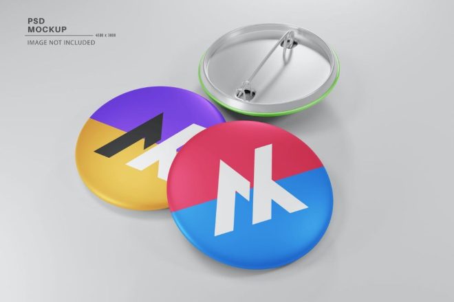 15+ Free Pin Button Mockup PSD Download - Graphic Cloud