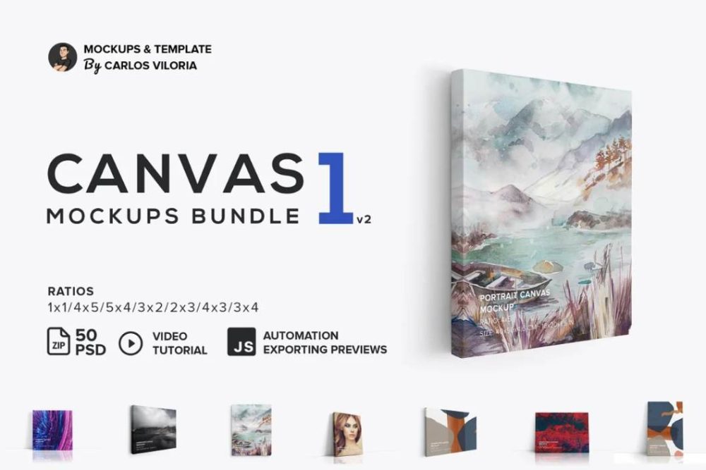 15+ Canvas Mockup PSD Free & Premium Download - Graphic Cloud