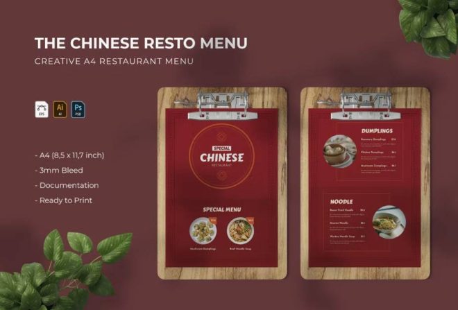 15+ Chinese Restaurant Menu Template PSD AI EPS - Graphic Cloud