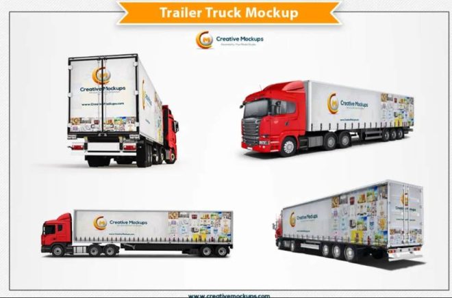 15+ Truck Trailer Mockup PSD Free Download - Graphic Cloud