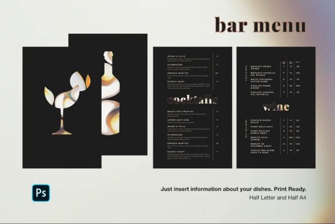 15+ Bar Menu Template PSD Ai Free and Premium - Graphic Cloud