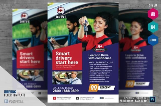 15+ Driving School Flyer Template PSD Download - Graphic Cloud