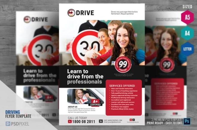 15+ Driving School Flyer Template PSD Download - Graphic Cloud