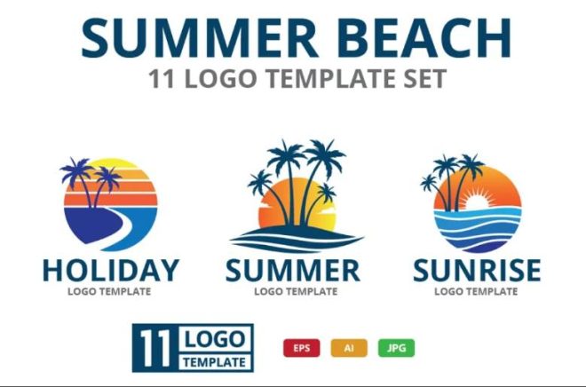 15+ Beach Logo Design Template PSD AI FREE Download - Graphic Cloud