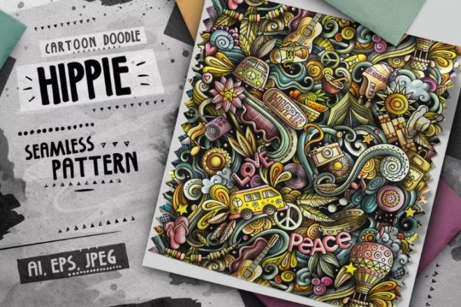 15+ Hippie Patterns Ai EPS FREE Download - Graphic Cloud