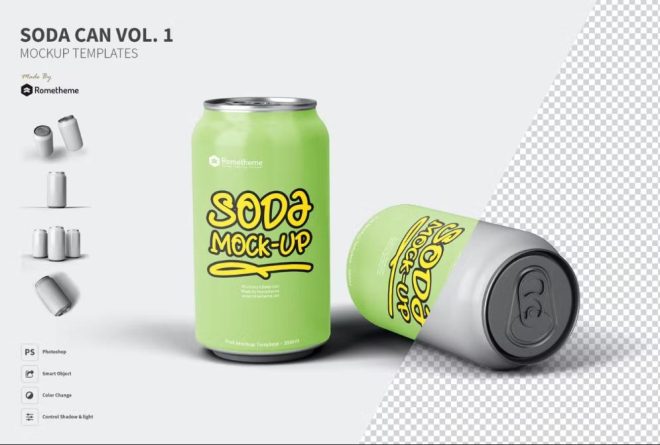 15+ FREE Premium Soda Can Mockup PSD - Graphic Cloud
