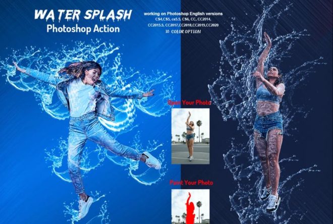 15+ Water Splash Photoshop Action ATN Free Download - Graphic Cloud