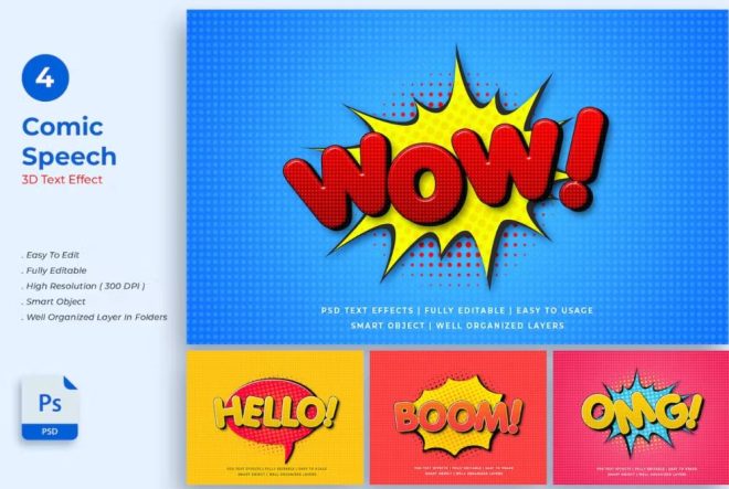 15+ Comic Titles Effect PSD ATN Download - Graphic Cloud