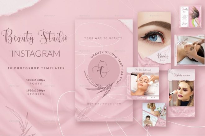 15+ Salon Instagram Post Template PSD Download - Graphic Cloud
