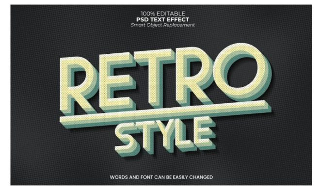 15+ FREE Retro Text Effects PSD Download - Graphic Cloud