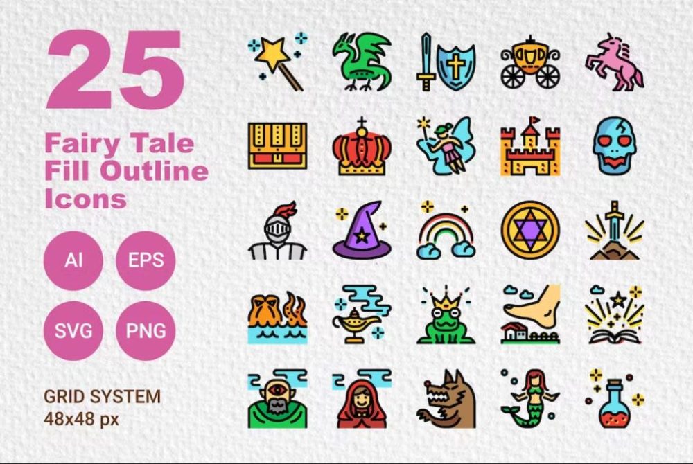 15+ Fairy Tale Icons SVG EPS AI FREE Download - Graphic Cloud