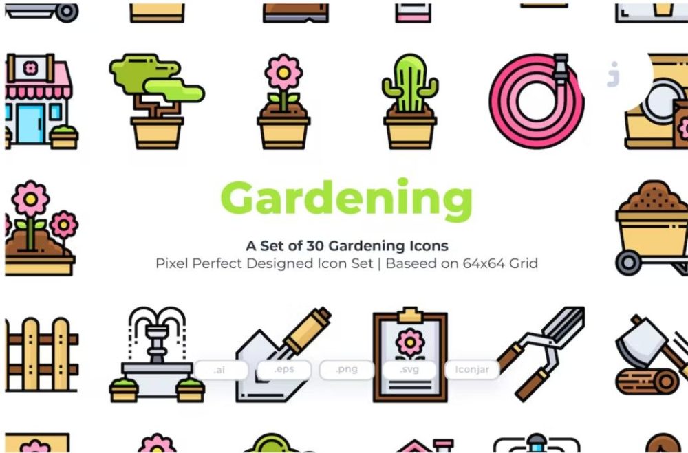 15+ Gardening Icons Ai EPS FREE Download - Graphic Cloud