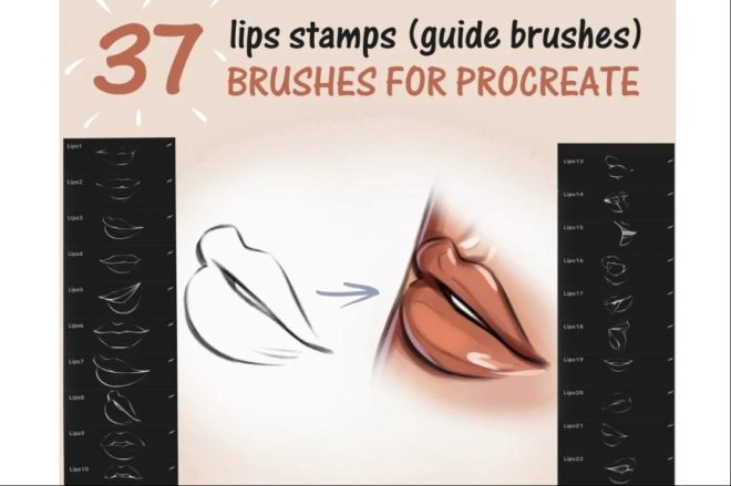 15+ Lips Brushes ABR Procreate FREE Download - Graphic Cloud