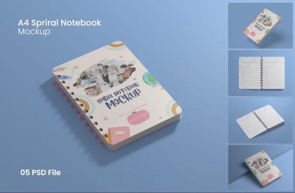 15+ Spiral Notebook Mockup PSD FREE Download - Graphic Cloud