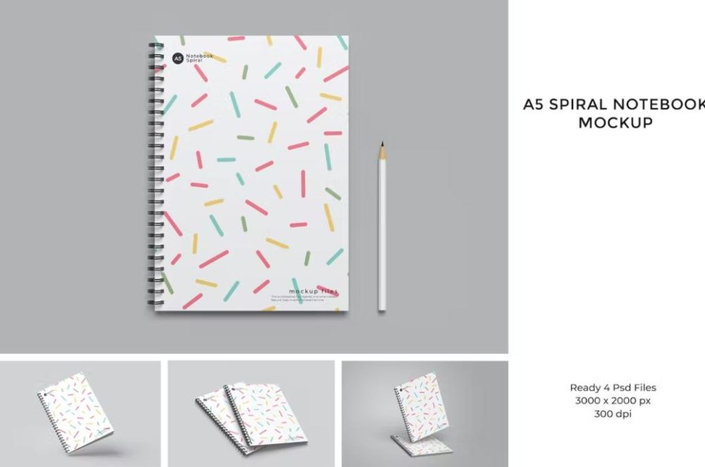 15+ Spiral Notebook Mockup PSD FREE Download - Graphic Cloud