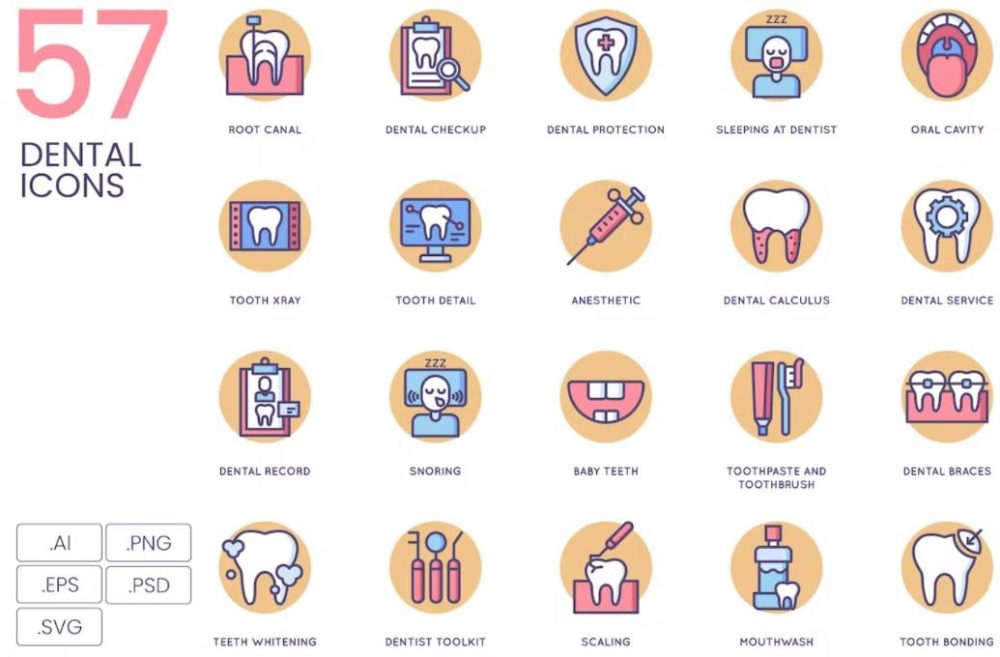 15+ Dental Icons AI EPS FREE Download - Graphic Cloud