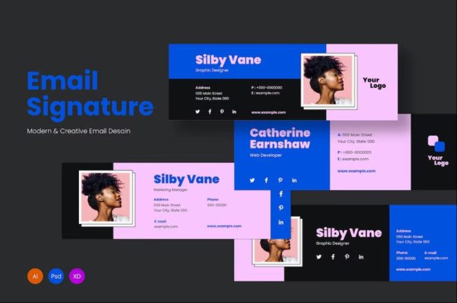 15+ FREE Editable Email Signature Template PSD - Graphic Cloud