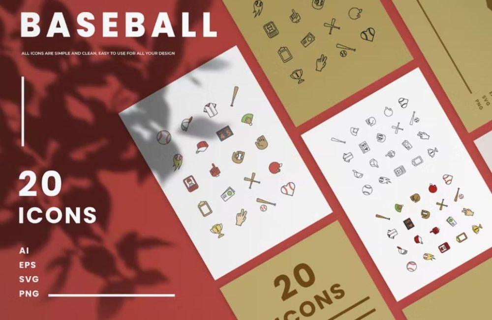 15+ Baseball Icons AI SVG EPS FREE Download - Graphic Cloud