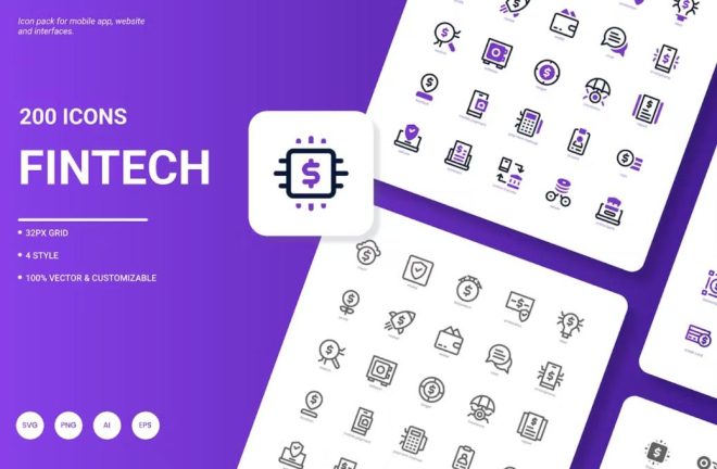 15+ Best Fintech Icons Ai EPS FREE Download - Graphic Cloud