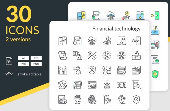 15+ Best Fintech Icons Ai EPS FREE Download - Graphic Cloud
