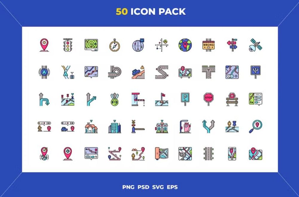 15+ Map Navigation Icons PNG AI Download - Graphic Cloud