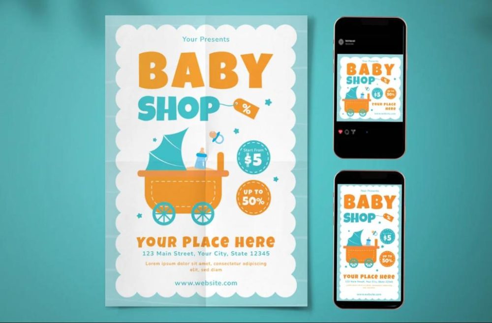 15+ Free Baby Shop Flyer Template PSD - Graphic Cloud
