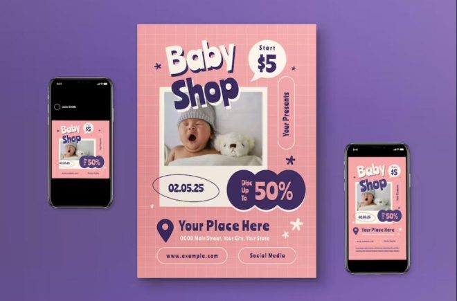 15+ Free Baby Shop Flyer Template PSD - Graphic Cloud