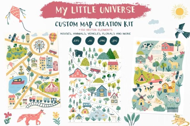 15+ Map Illustrations AI PNG FREE Download - Graphic Cloud
