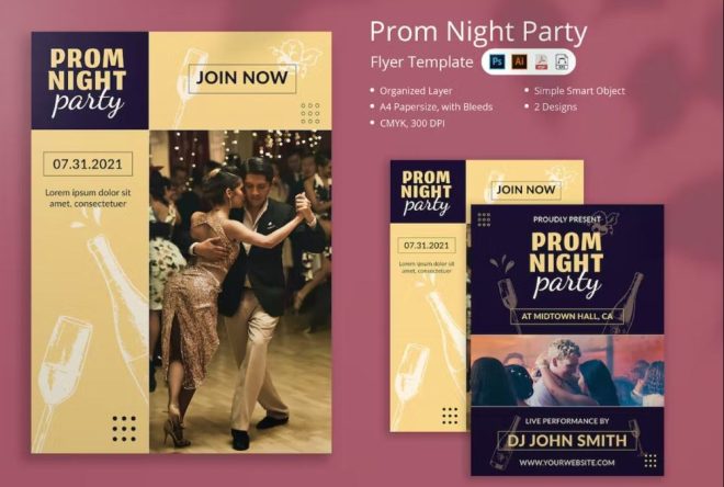 15+ FREE Prom Party Flyer Template Download - Graphic Cloud