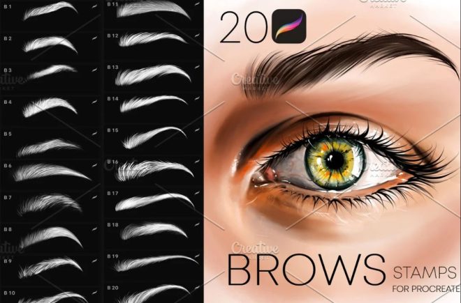 15+ FREE Eyelash Brushes Procreate Download - Graphic Cloud