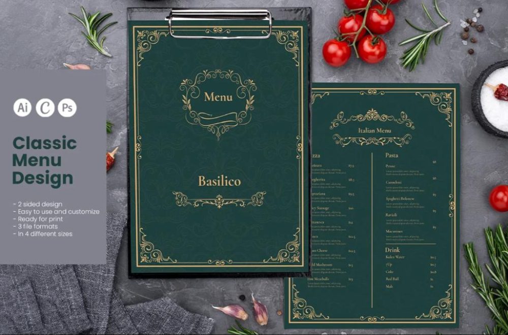 15+ FREE Classic Menu Design PSD Ai Download - Graphic Cloud