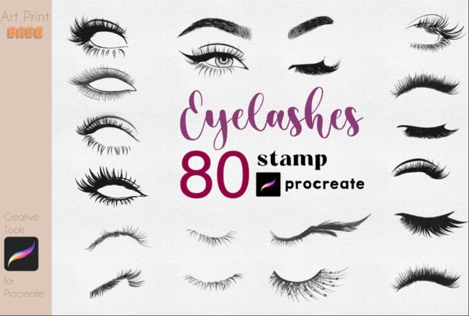 15+ FREE Eyelash Brushes Procreate Download - Graphic Cloud