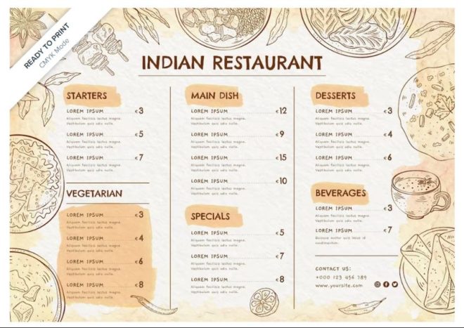 15+ Free Indian Restaurant Menu Template PSD - Graphic Cloud