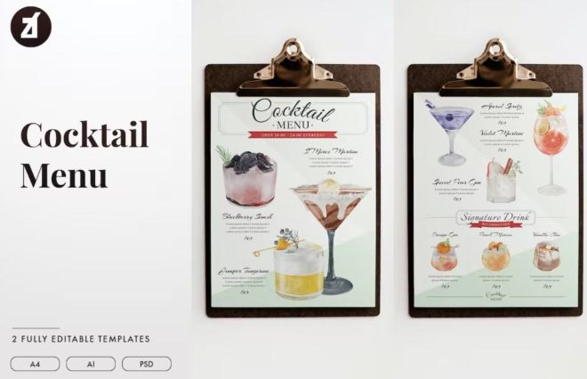 15+ FREE Drinks Menu Template PSD Download - Graphic Cloud