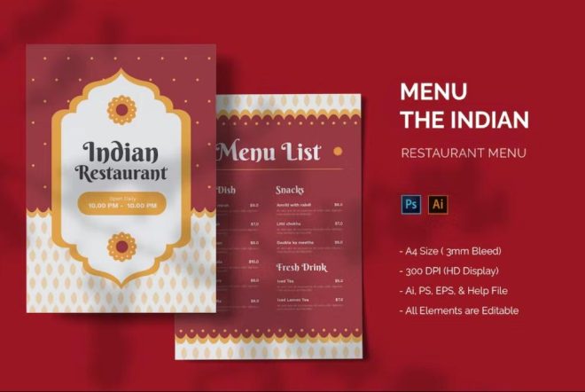 15+ Free Indian Restaurant Menu Template PSD - Graphic Cloud