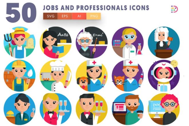 15+ Free Profession Icons Ai EPS Download - Graphic Cloud
