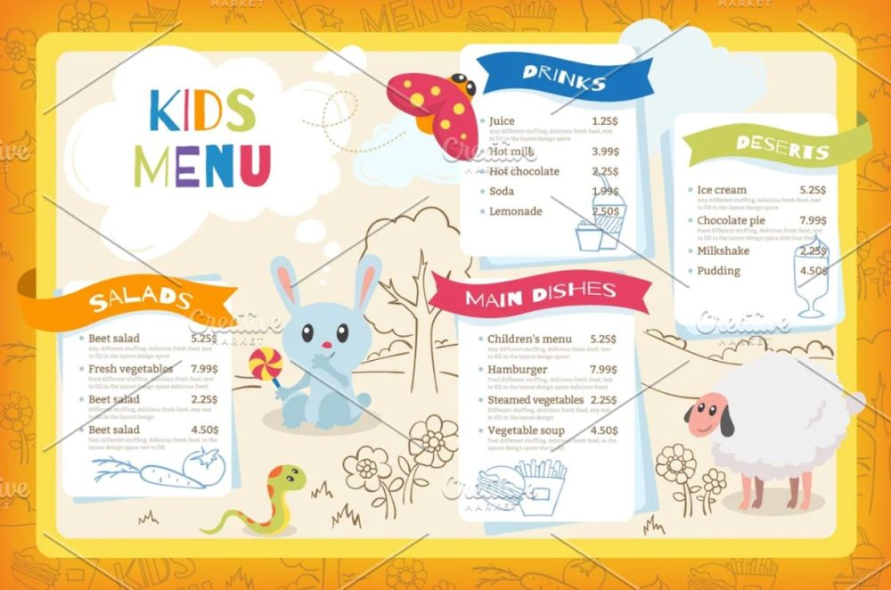 15+ Kids Menu Template Ai PSD Free Download - Graphic Cloud