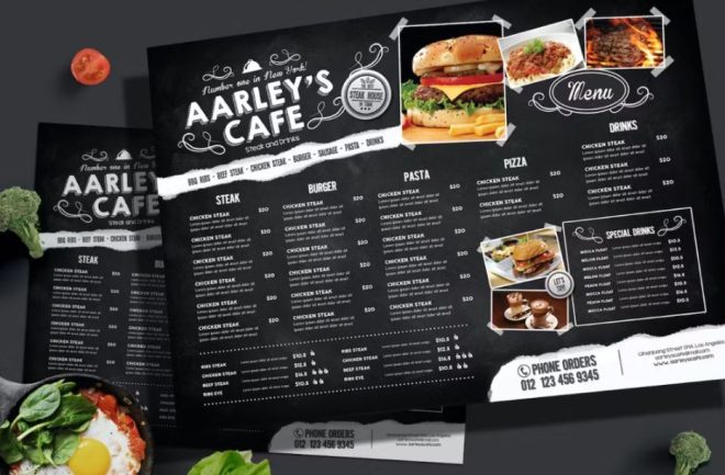 15+ Blackboard Style Menu Ai PSD Template - Graphic Cloud