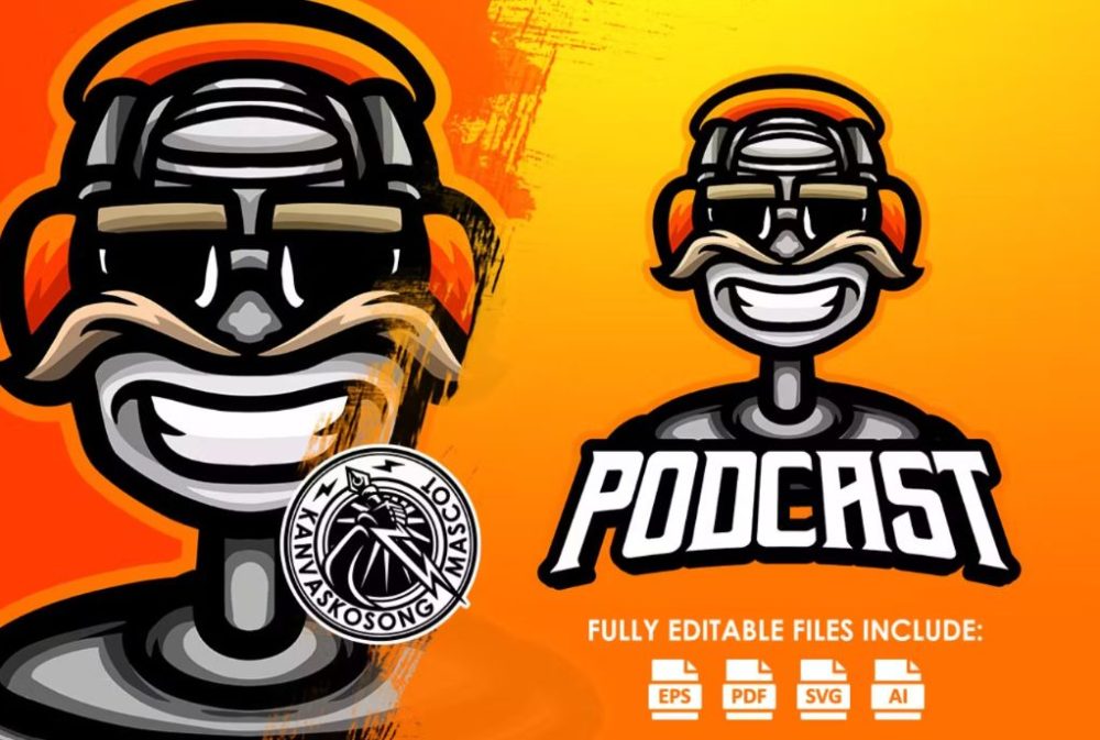 15+ Podcast Logo Design Template Ai PSD Free - Graphic Cloud