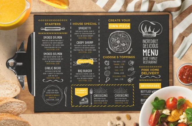15+ Blackboard Style Menu Ai PSD Template - Graphic Cloud