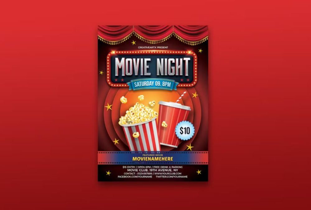 15+ Movie Night Flyer Template PSD Ai FREE - Graphic Cloud