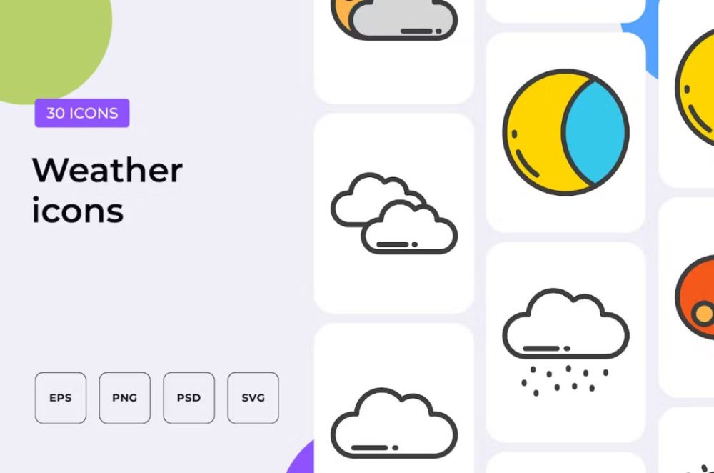 15+ Free Weather Forecast Icons Set Download - Graphic Cloud