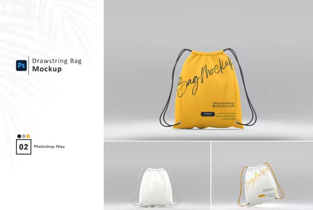 11+ Drawstring Bag Mockups PSD Editable - Graphic Cloud