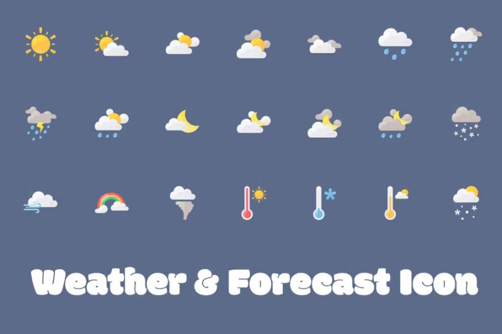15+ Free Weather Forecast Icons Set Download - Graphic Cloud