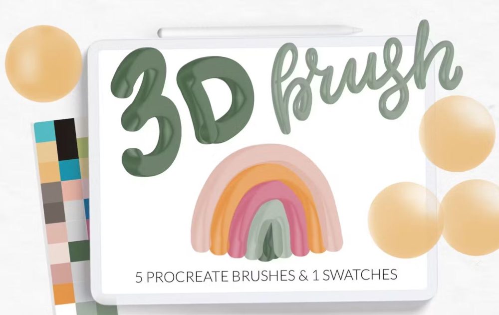 15+ 3D lettering Brushes Procreate Free Download - Graphic Cloud
