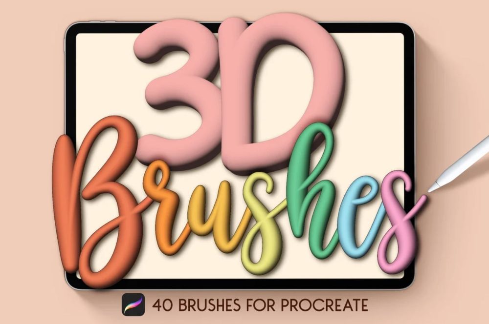 15+ 3D lettering Brushes Procreate Free Download - Graphic Cloud