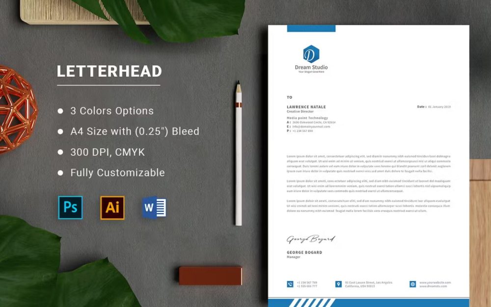 15+ Minimal Letterhead Template Ai PSD Free - Graphic Cloud