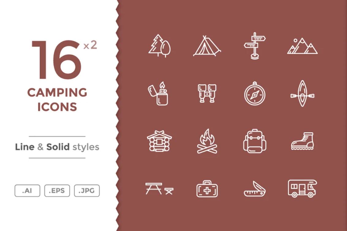 15+ Free Camping Icons Ai PNG Download - Graphic Cloud