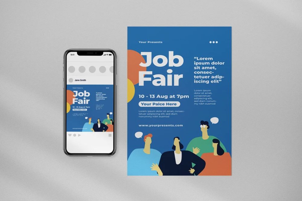 15+ Job fair Flyer Template PSD AI FREE Download - Graphic Cloud