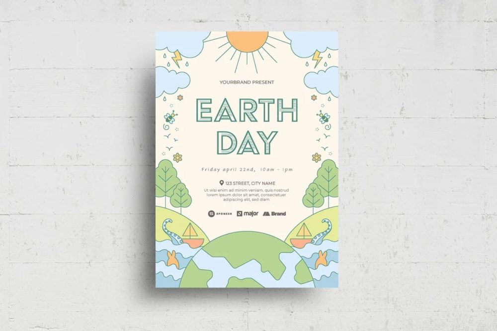 15+ Free Earth Day Flyer Template Ai PSD Download - Graphic Cloud